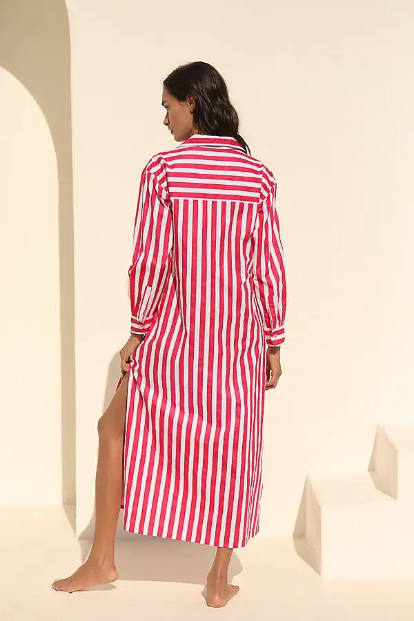 knee length dresses for ladies Kristyn Long Sleeve Midi Dress - Red