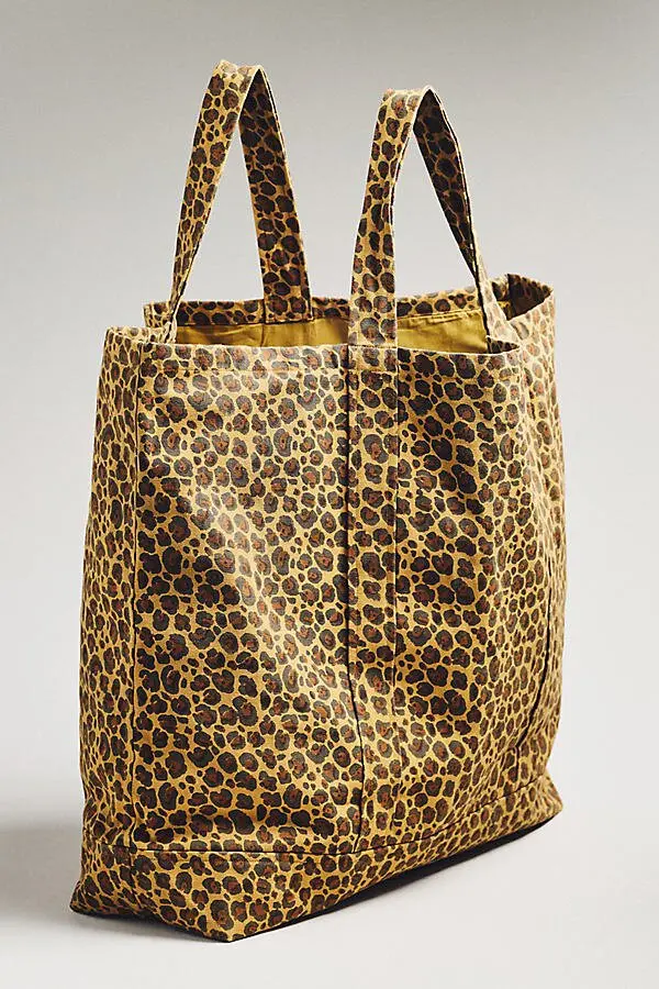 Sz Blockprints Oversized Printed Tote In Leopard - 44% Off