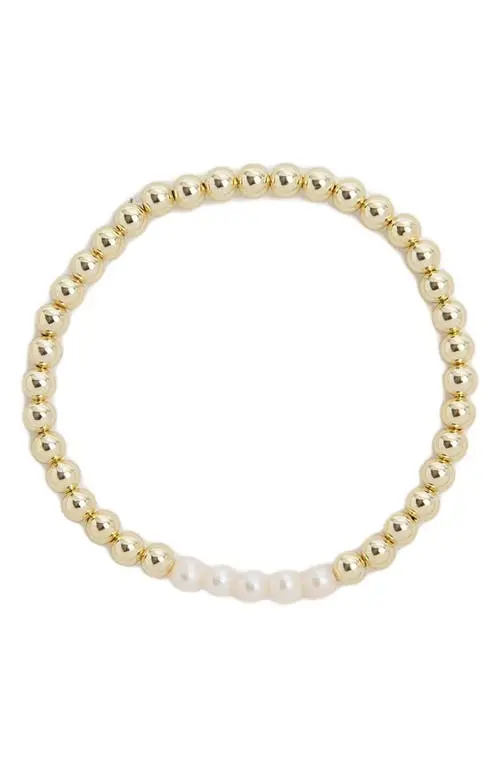 Argento Vivo Cultured Pearl And Ball Bead Bracelet - Gold