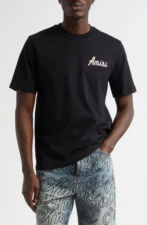 Amiri City Cotton Logo Graphic T-shirt - Black