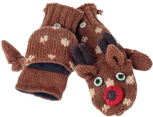 NIRVANNA DESIGNS Deer Cover Mittens - Brown