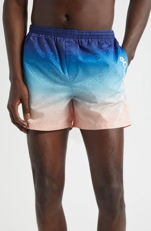 Casablanca Gradient Monogram Swim Trunks - Blue Gradient