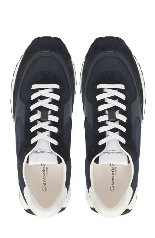 GIANVITO ROSSI Gravel Lace Up Sneakers - Blue
