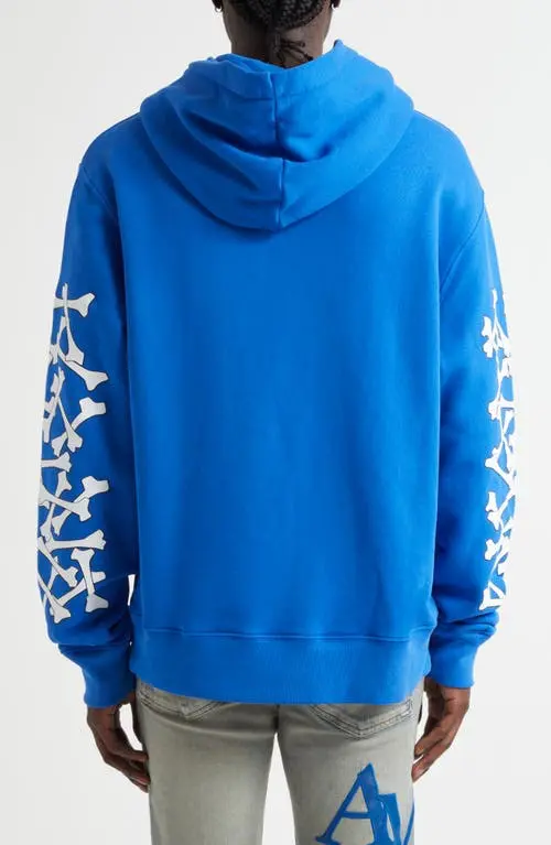 Amiri Bones Stacked Graphic Hoodie - Blue