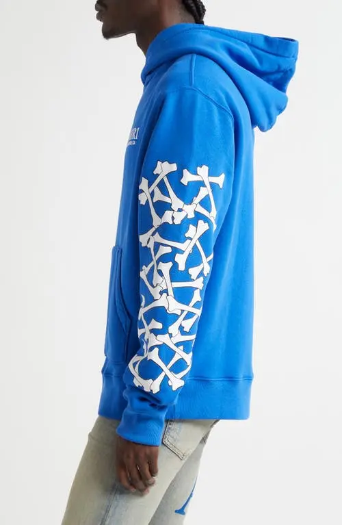 Amiri Bones Stacked Graphic Hoodie - Blue