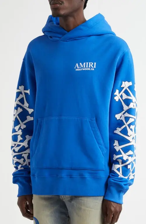 Amiri Bones Stacked Graphic Hoodie - Blue