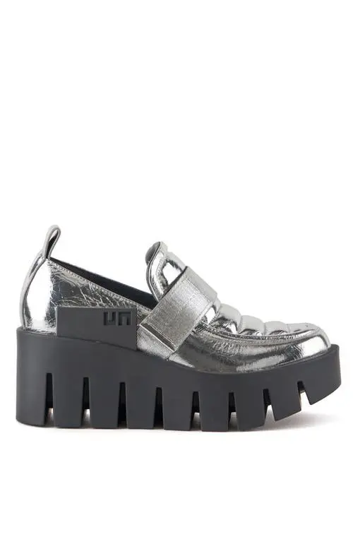 United Nude Grip Trooper Lug Platform Loafer - Silver
