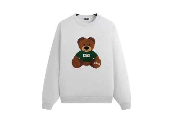 Kith Kithmas Teddy Nelson Crewneck Sweatshirt - Light Heather Grey