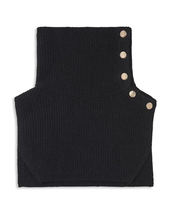 Maje Wool & Cashmere Collar Wrap - Black