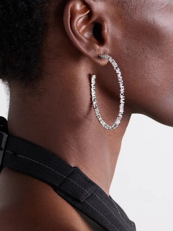 SUZANNE KALAN Diamond Hoop Earrings