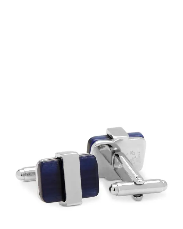 CUFFLINKS, INC. Silver Plated Navy Cat's Eye