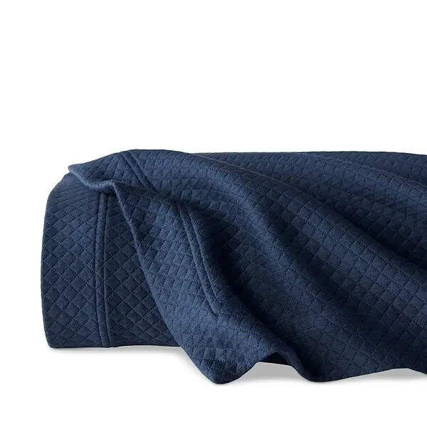 SFERRA Rombo Cotton Diamond Matelasse Coverlet, Twin - Navy