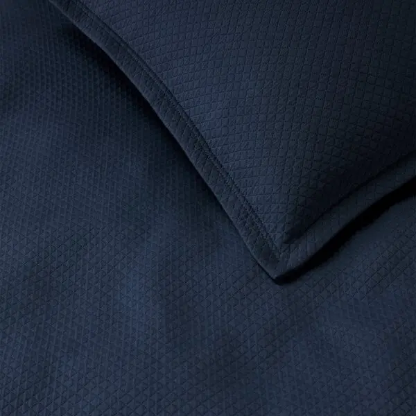SFERRA Rombo Cotton Diamond Matelasse Coverlet, Twin - Navy