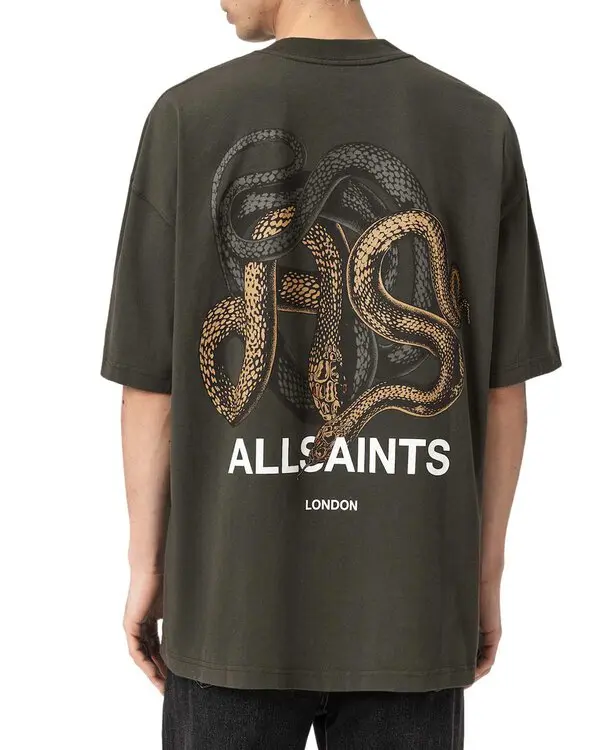 ALLSAINTS Reticulate Cotton Short Sleeve Tee - Duffel Green