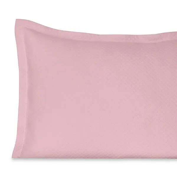 SFERRA Rombo Cotton Diamond Matelasse Sham, Super Euro - Carnation