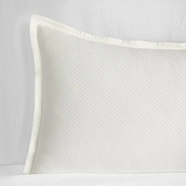 SFERRA Rombo Cotton Diamond Matelasse Sham, Super Euro - Oyster