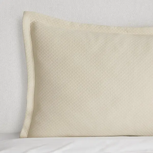 SFERRA Rombo Cotton Diamond Matelasse Sham, Super Euro - Sand