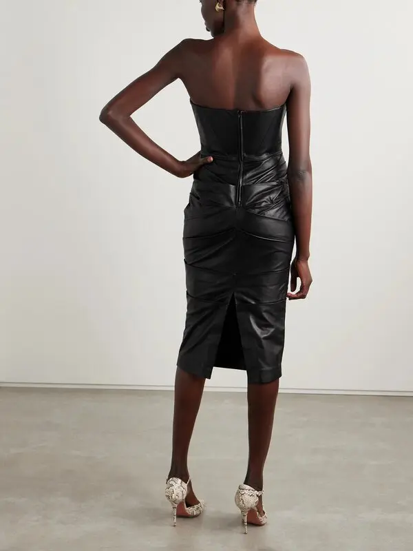Alex Perry Strapless Leather Dress