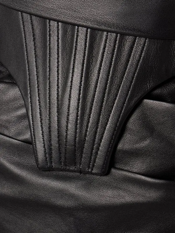 Alex Perry Strapless Leather Dress