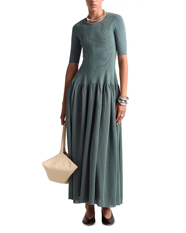 Altuzarra Maisie Pleated Maxi Dress - Stormcloud
