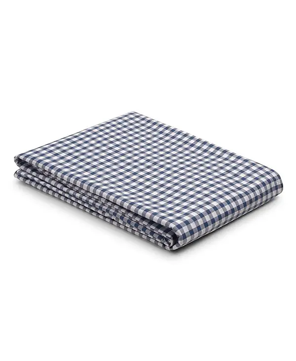 PIGLET IN BED Small Gingham Check Duvet Cover - Indigo