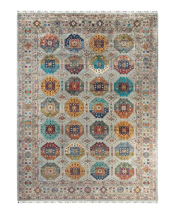 Bloomingdale'S Tribal M1999 Area Rug, 8'11 X 12'3 - Light/grey