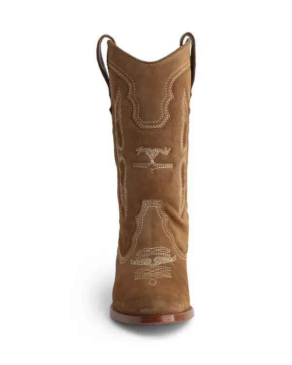 Zadig&Voltaire Tex Almond Toe Western Boots - Cognac