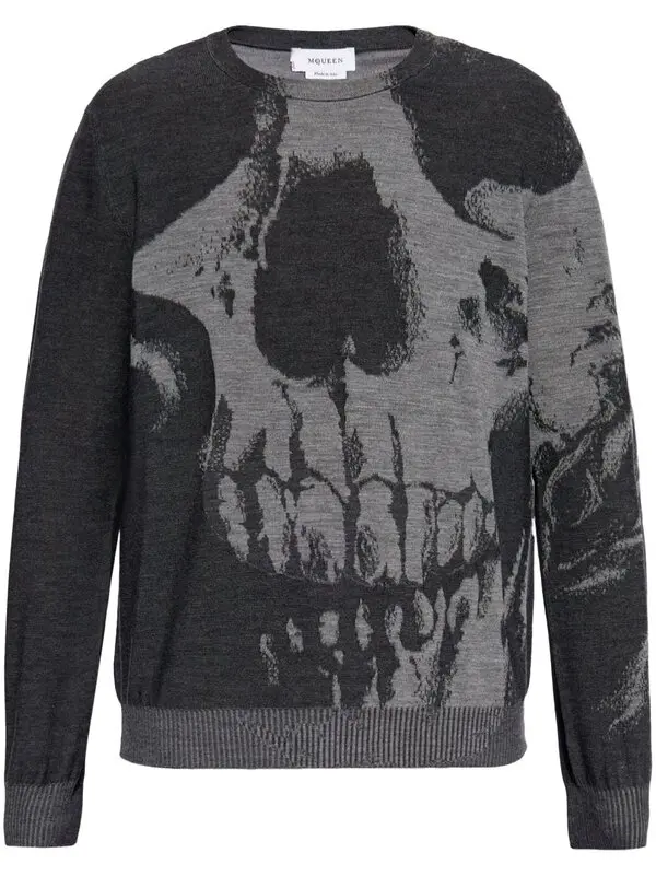 Alexander McQueen Skull-intarsia Sweater - Black