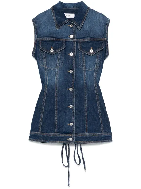 MONOT Sleeveless Denim Mini Dress - Blue
