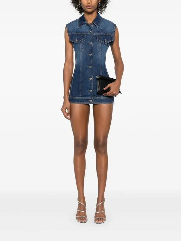 MONOT Sleeveless Denim Mini Dress
