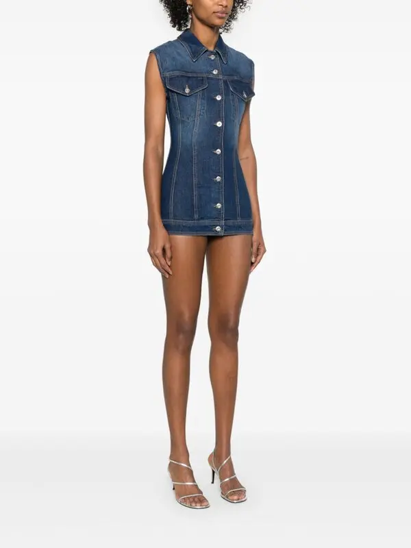 MONOT Sleeveless Denim Mini Dress
