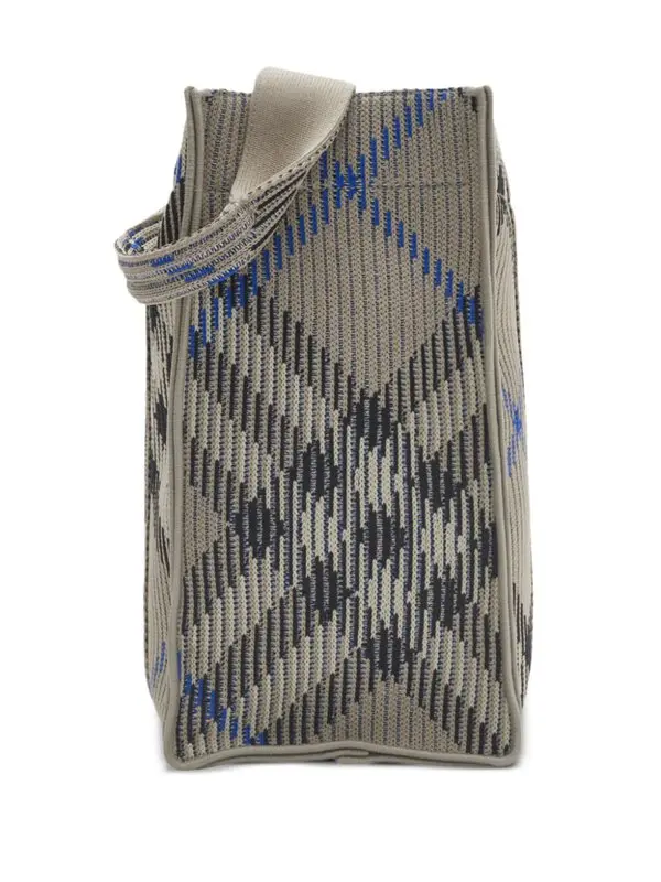Burberry Check Knitted Tote Bag - Grey