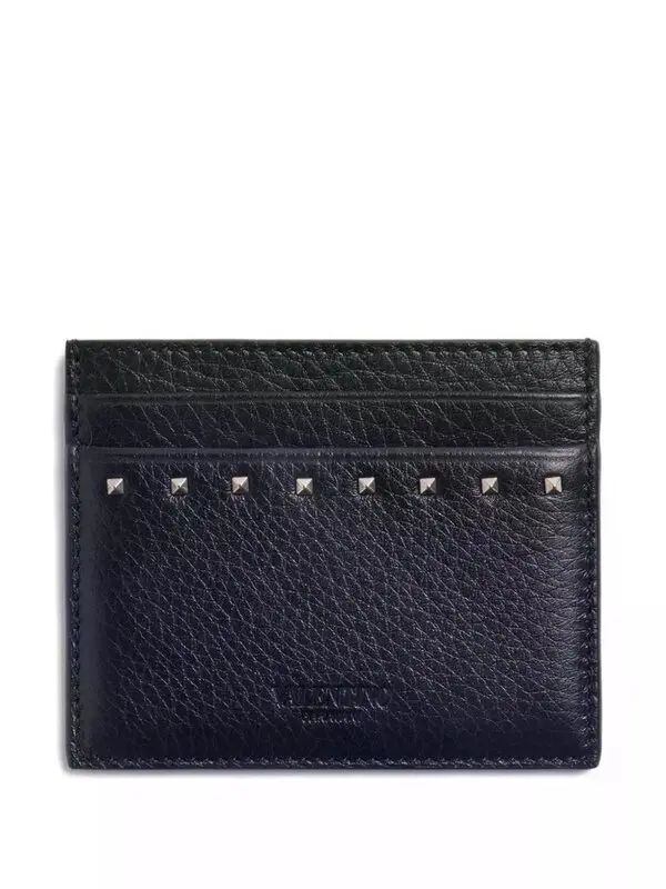 Valentino Garavani Rockstud Leather Card Holder - Black