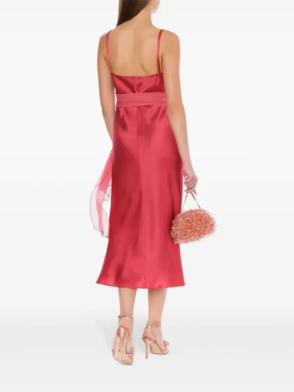 Alberta Ferretti V-neck Satin Midi Dress