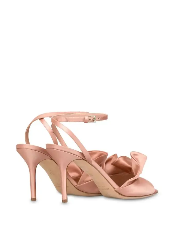 Alberta Ferretti Ruffled Satin Sandals