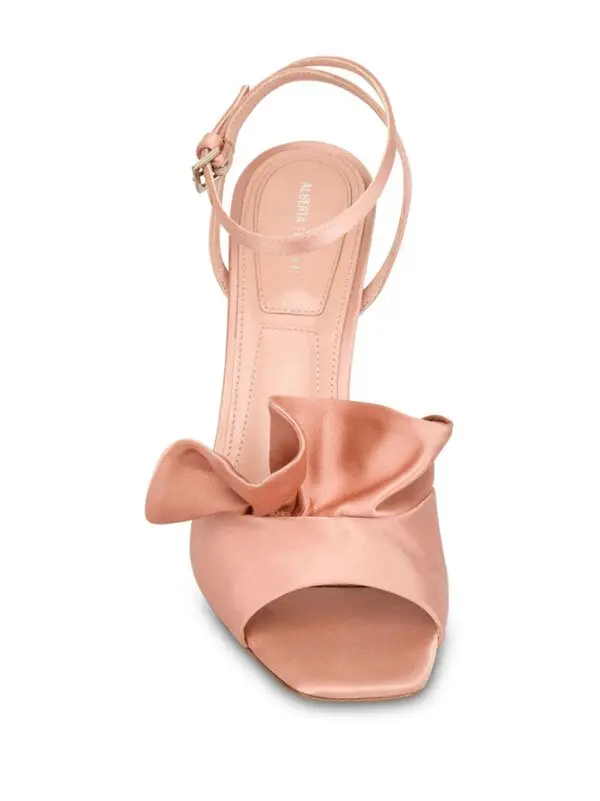 Alberta Ferretti Ruffled Satin Sandals