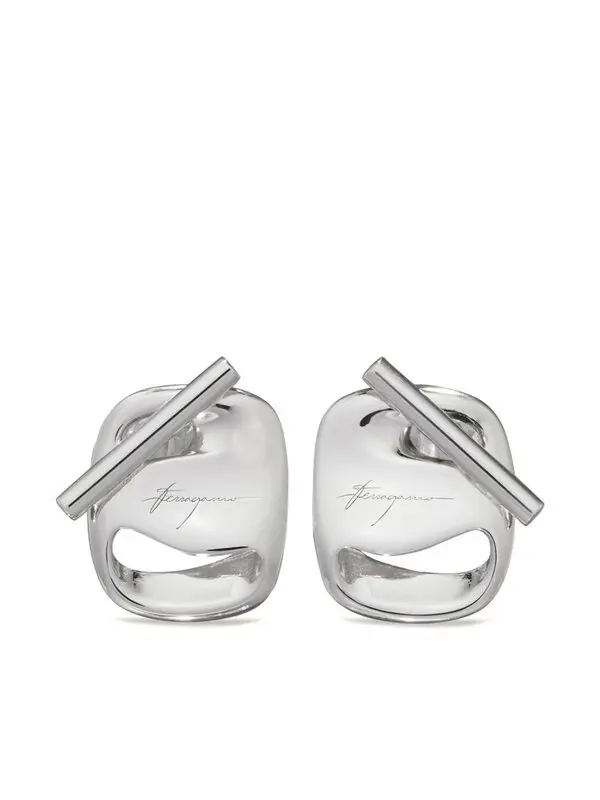 FERRAGAMO Vara Stud Earrings - Silver