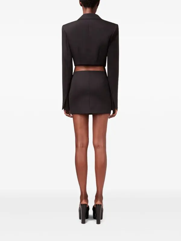 AREA Brooch-detail Mini Skirt - Black