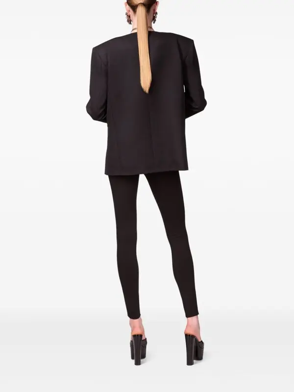 AREA Crystal-brooch Collarless Blazer