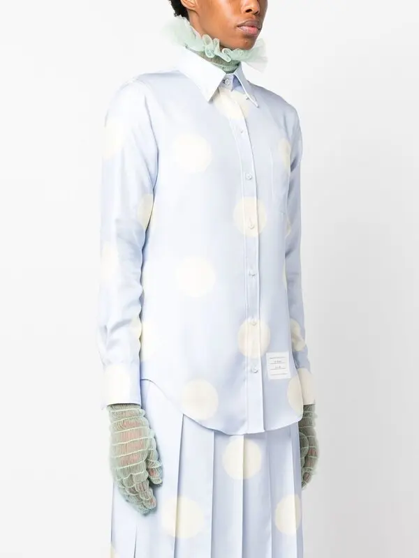 Thom Browne Polka-dot Long-sleeve Shirt - Blue