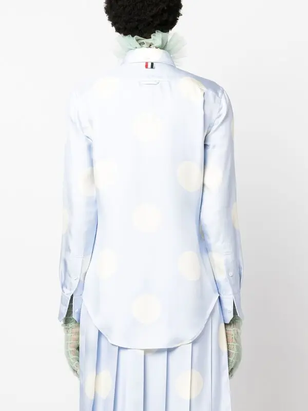 Thom Browne Polka-dot Long-sleeve Shirt - Blue