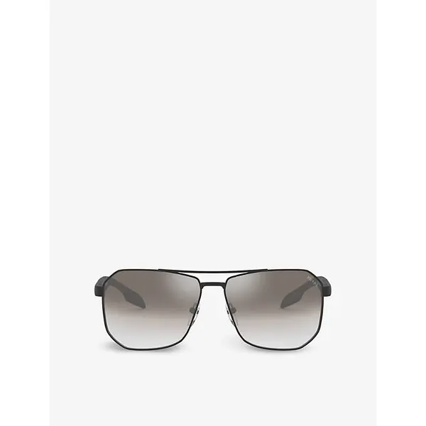 Prada Pillow-frame Steel Sunglasses - Black