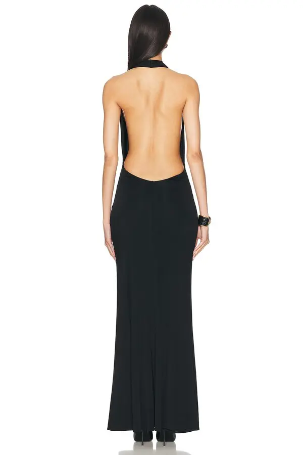 Lapointe Jersey Cowl Neck Gown - Black
