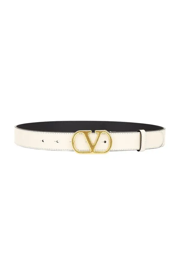 Valentino Garavani Vlogo Signature 30 Belt - Butter White