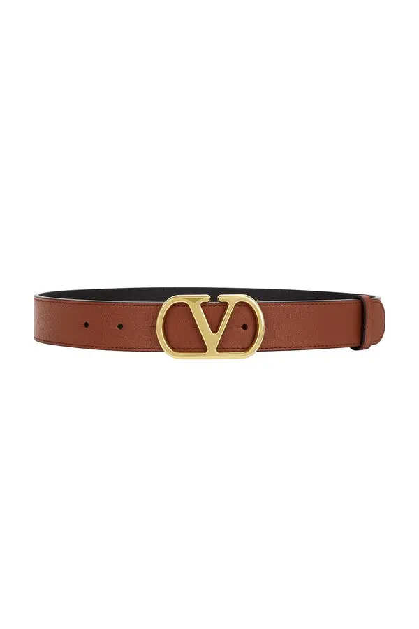 Valentino Garavani Vlogo Signature 30 Belt - Deep Caramel