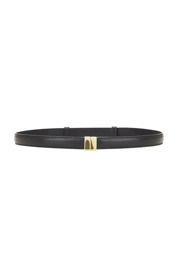 TOTEME Slide Clasp Leather Belt - Black