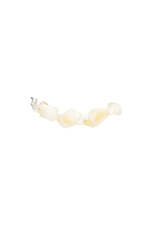 ZYCLOOM Lithio Anklet - Citrine  Pearl  & Sterling Silver