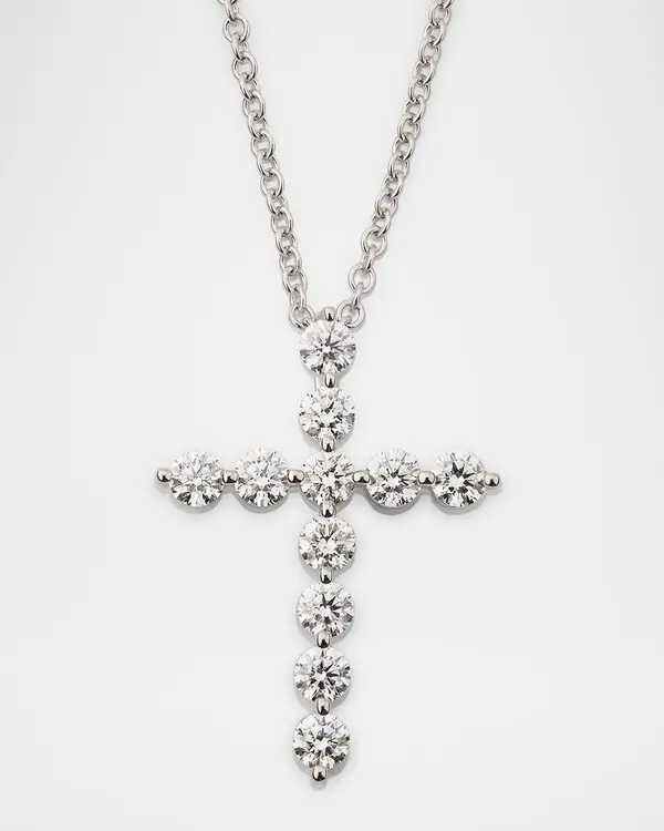 Neiman Marcus 18k White Gold Cross Pendant - Diamond