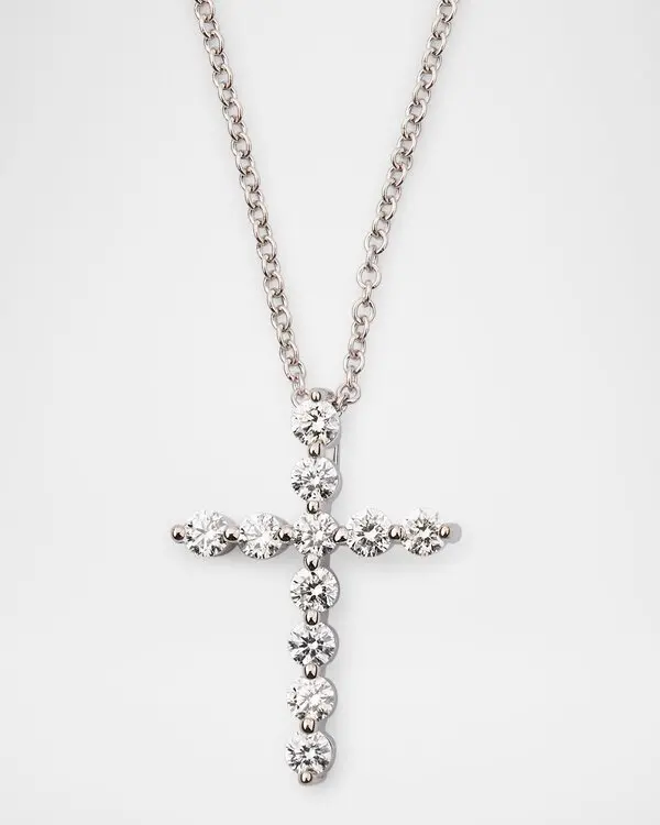 Neiman Marcus 18k White Gold Cross Pendant - Diamond