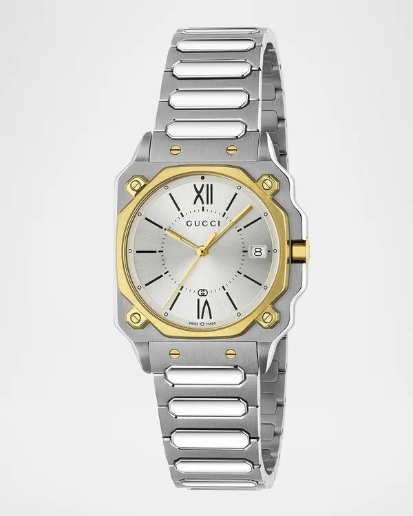 Gucci Two-tone G-flat 30mm Bracelet Watch - Two Tone